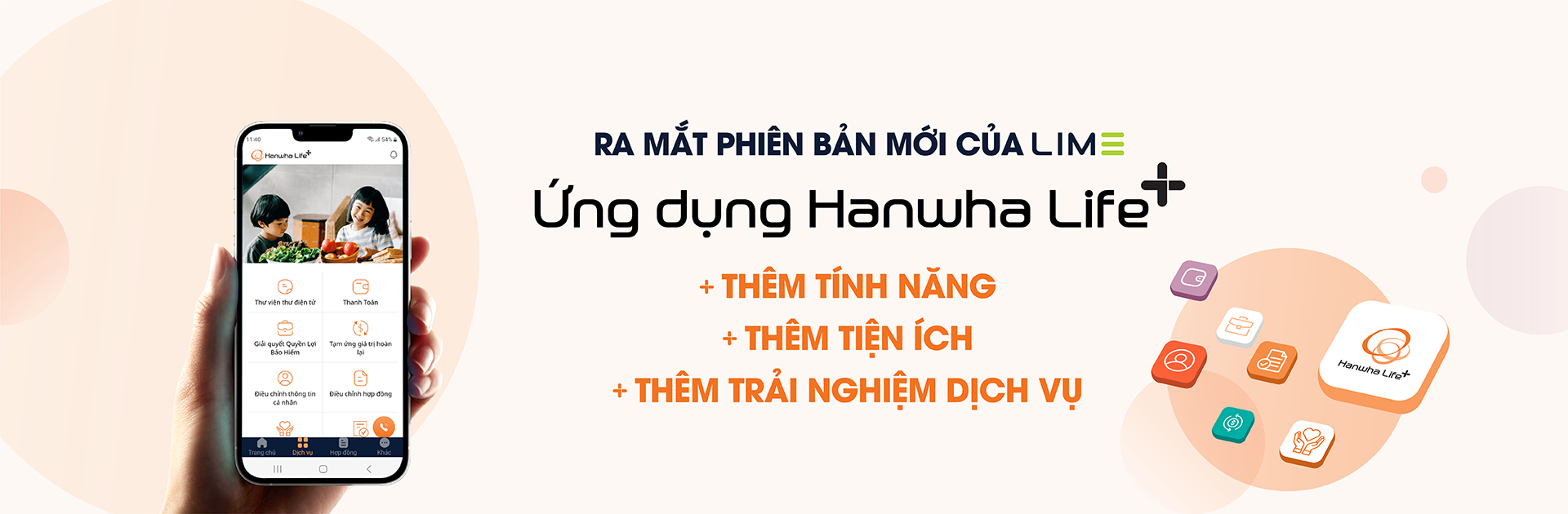 Ra mắt phiên bản mới của LIME: Ứng dụng Hanwha Life+ “Diện Mạo Mới. Đa ...